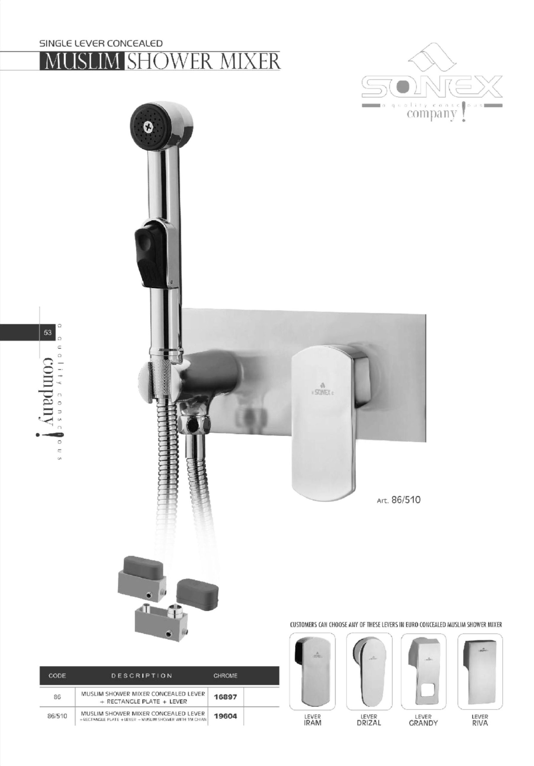 Muslim shower comcealed mixer with muslim shower 86 510 – Sonex ...