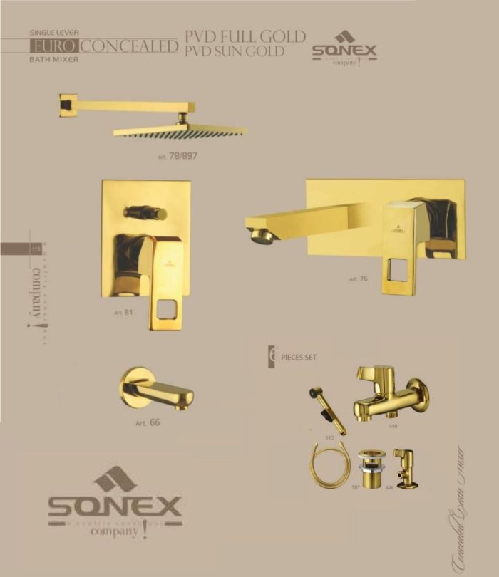 Complete set81 concealed gold bath+concealed basin – Sonex Sanitary ...